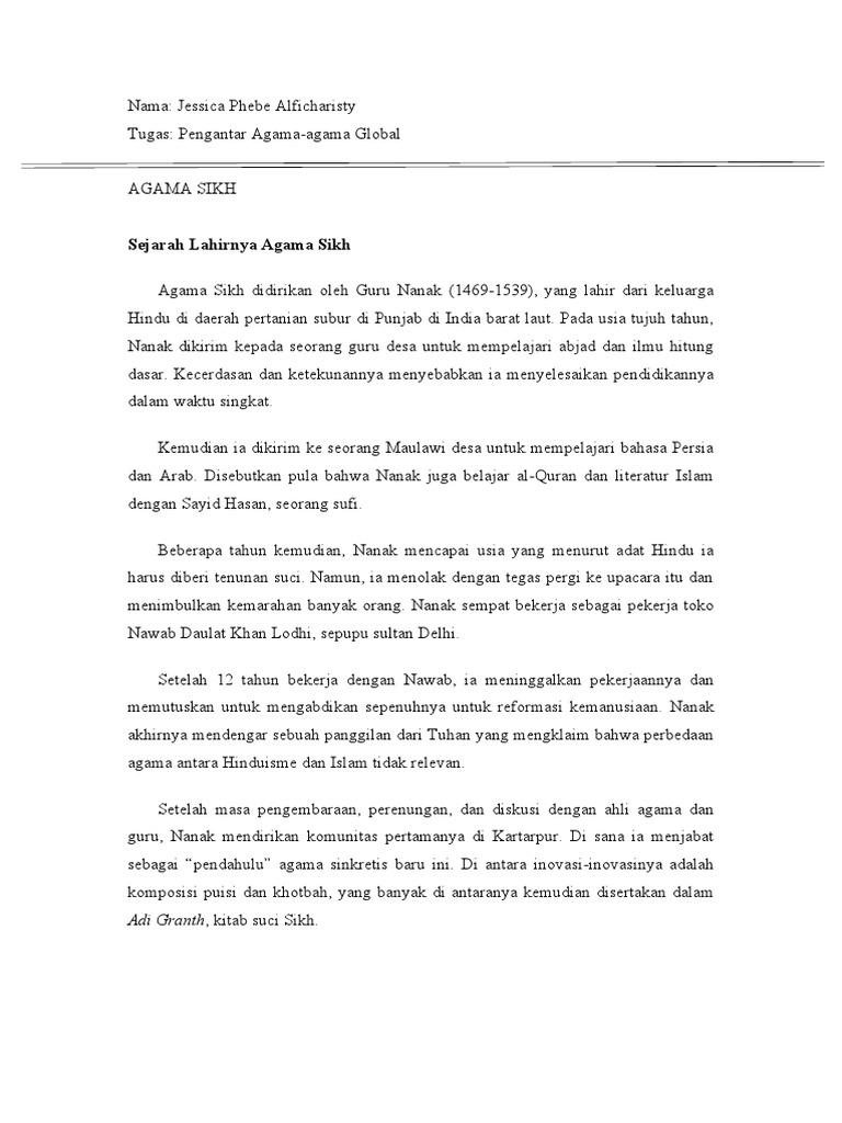 PAG Agama Sikh | PDF