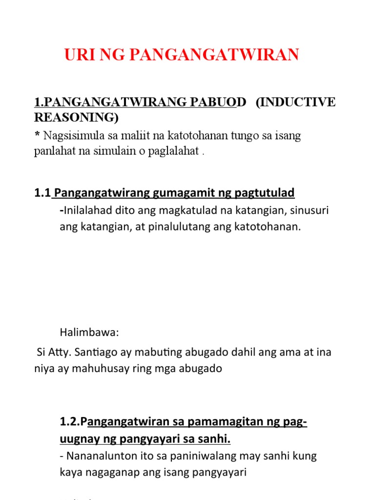 Uri NG Pangangatwiran | PDF