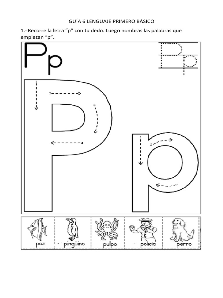 Lenguaje 1° Guia 7 Letra P | PDF