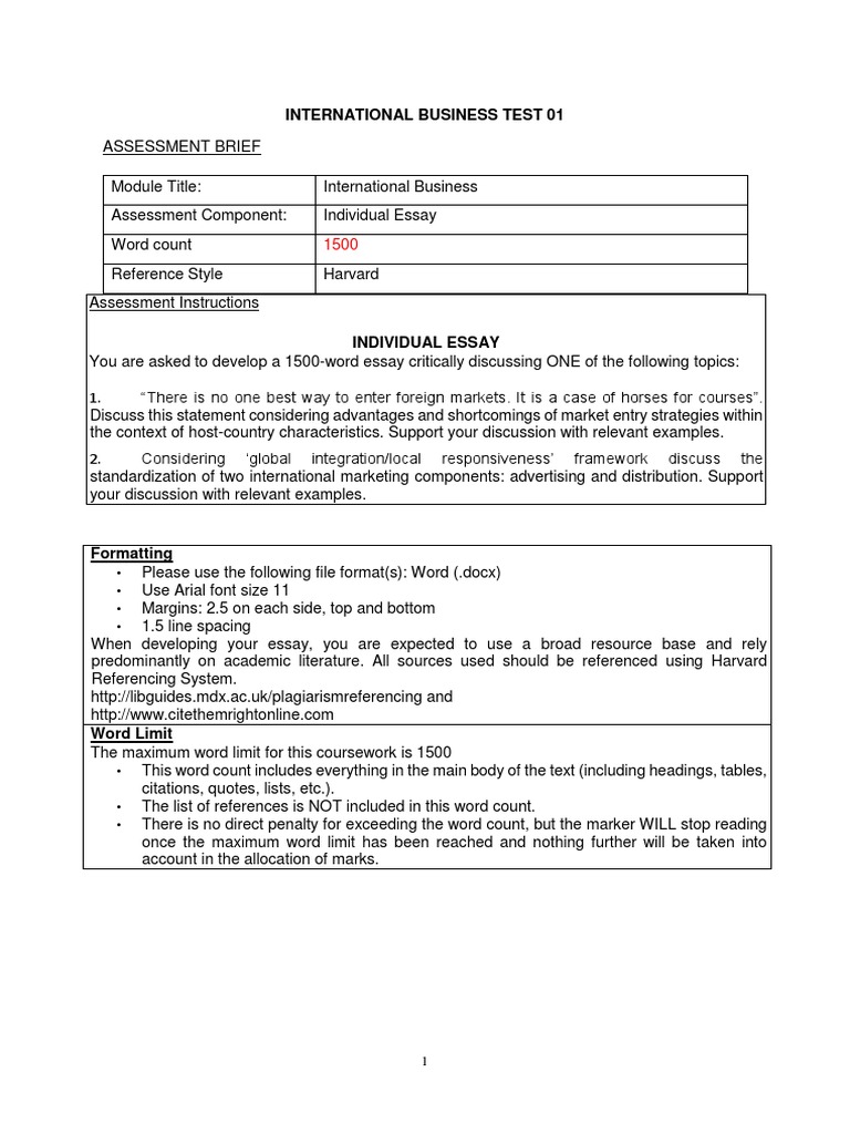 International Business Essay Guide | PDF | Theory | Concept