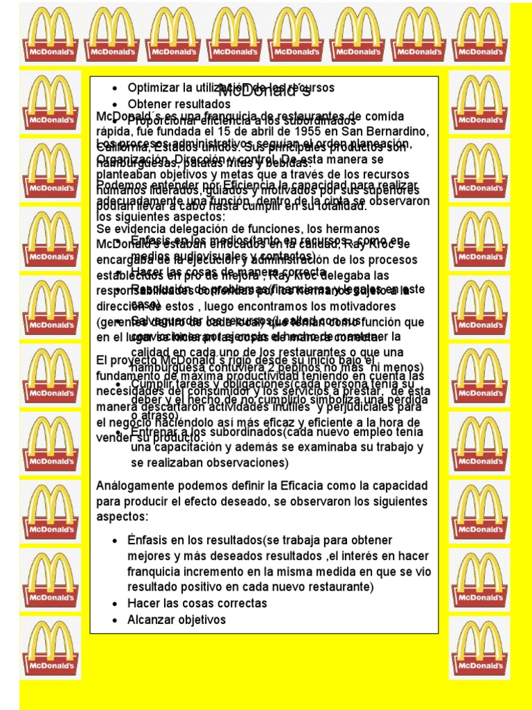Mcdonald S | PDF | Mc Donald's | Business