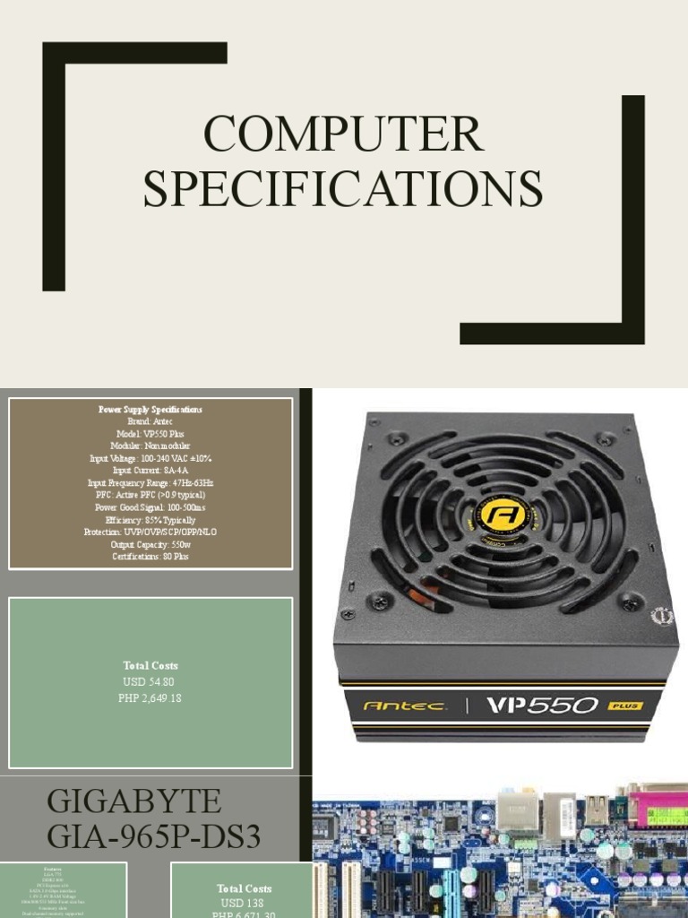Computer Specs - ICT | PDF | Random Access Memory | Microcomputers