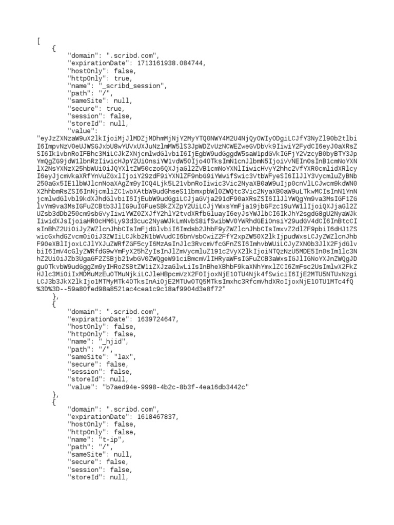 Scribd cookies document analysis | PDF | Data Management | Sql