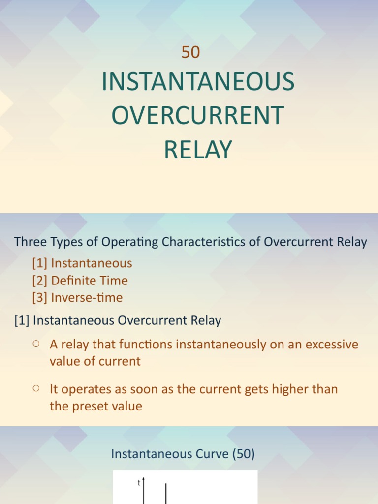 Instantaneous Overcurrent Relay Overview | PDF