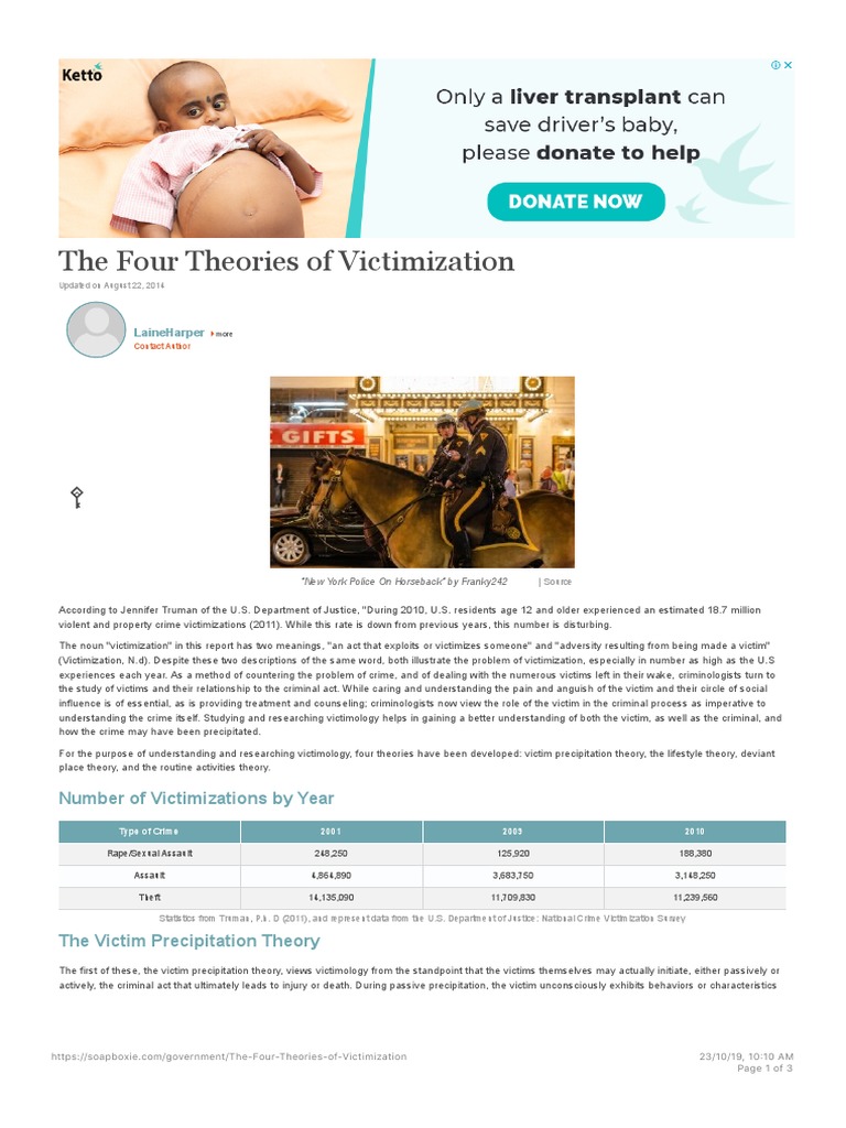 The Four Theories of Victimization - Soapboxie | PDF | Victimisation ...