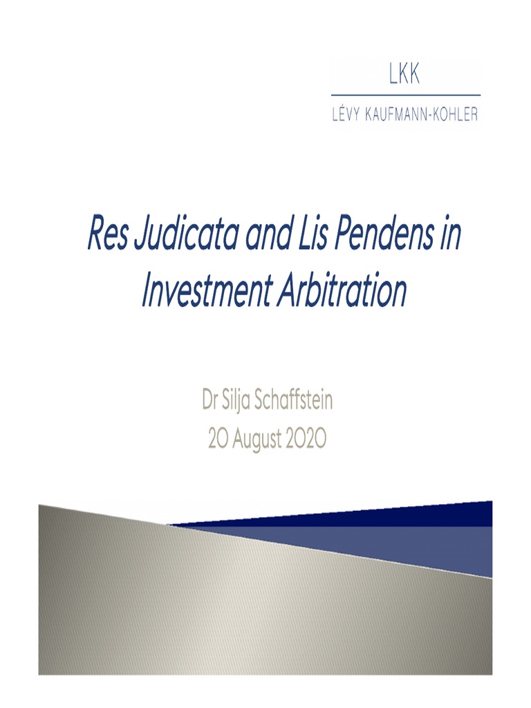 Res Judicata & Lis Pendens in Arbitration | PDF | Res Judicata ...