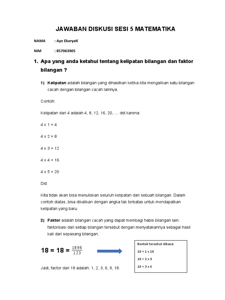 Matematika Diskusi Sesi 5 | PDF