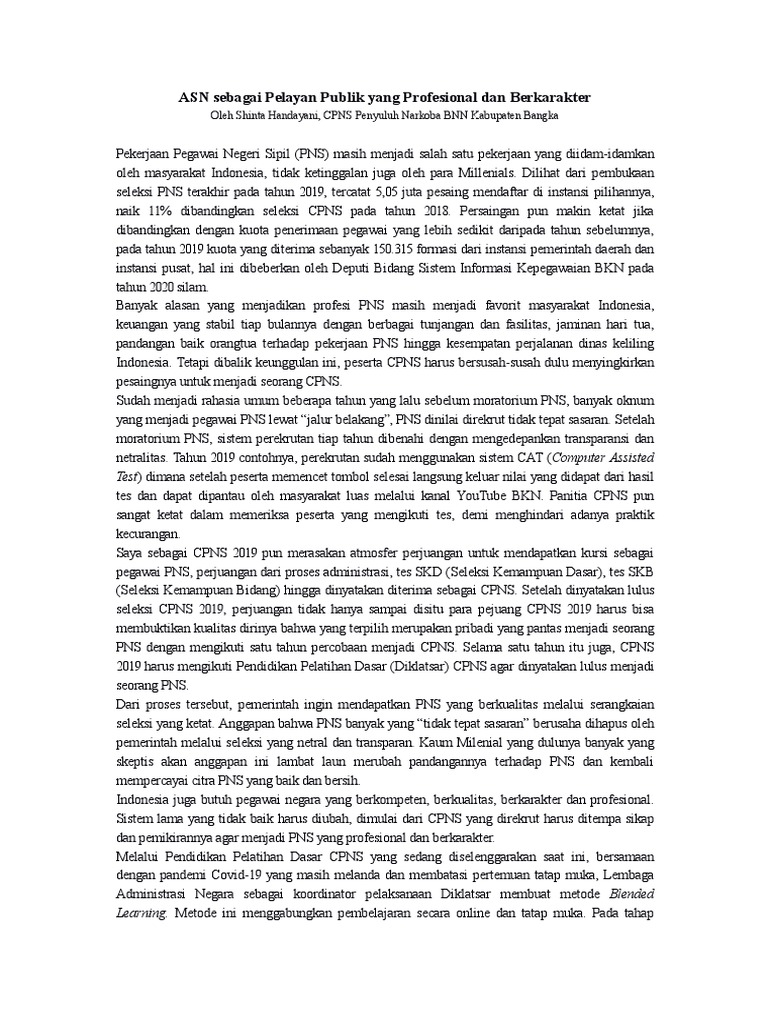 Peran ASN dalam NKRI dan Persatuan Bangsa | PDF | Karier & Perkembangan