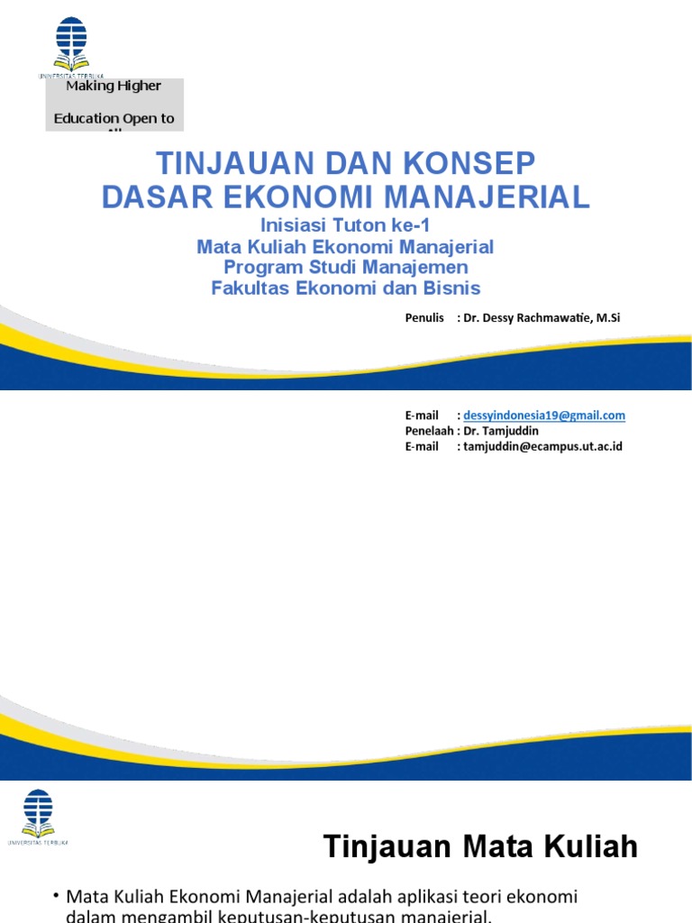 Inisiasi 1 Konsep Dasar Ekonomi Manajerial | PDF | Komputer
