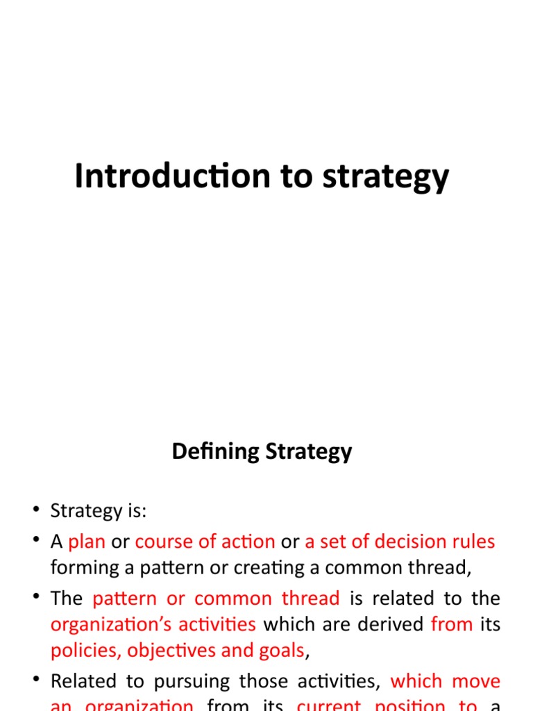 Introduction To Strategy | PDF | Strategic Management | Business