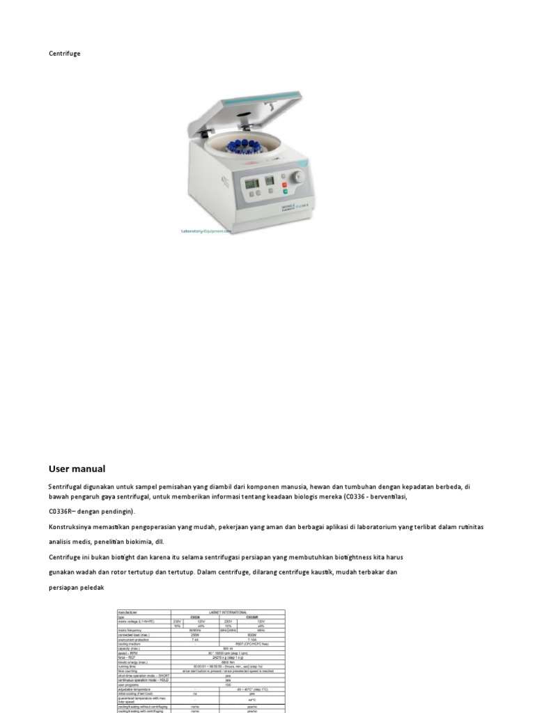 Centrifuge | PDF | Teknologi & Rekayasa
