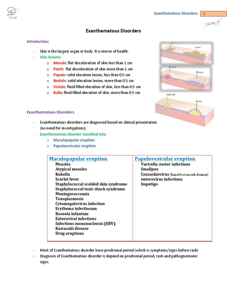 Exanthematous Disorders | PDF | Cutaneous Conditions | Rtt