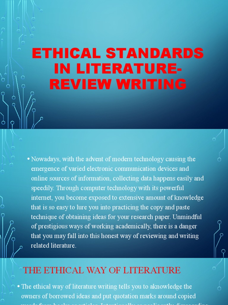 Ethical Standards in Literature-Review Writing | PDF | Informed Consent ...