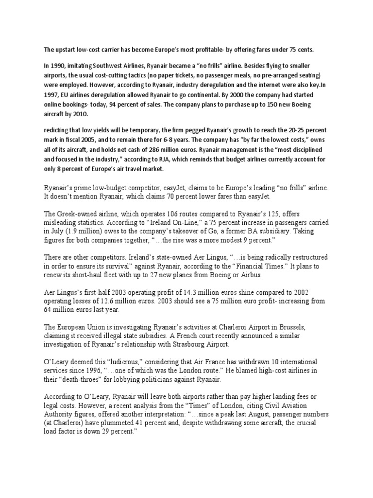 EasyJet's Competitive Strategy Overview | PDF | Business Economics ...