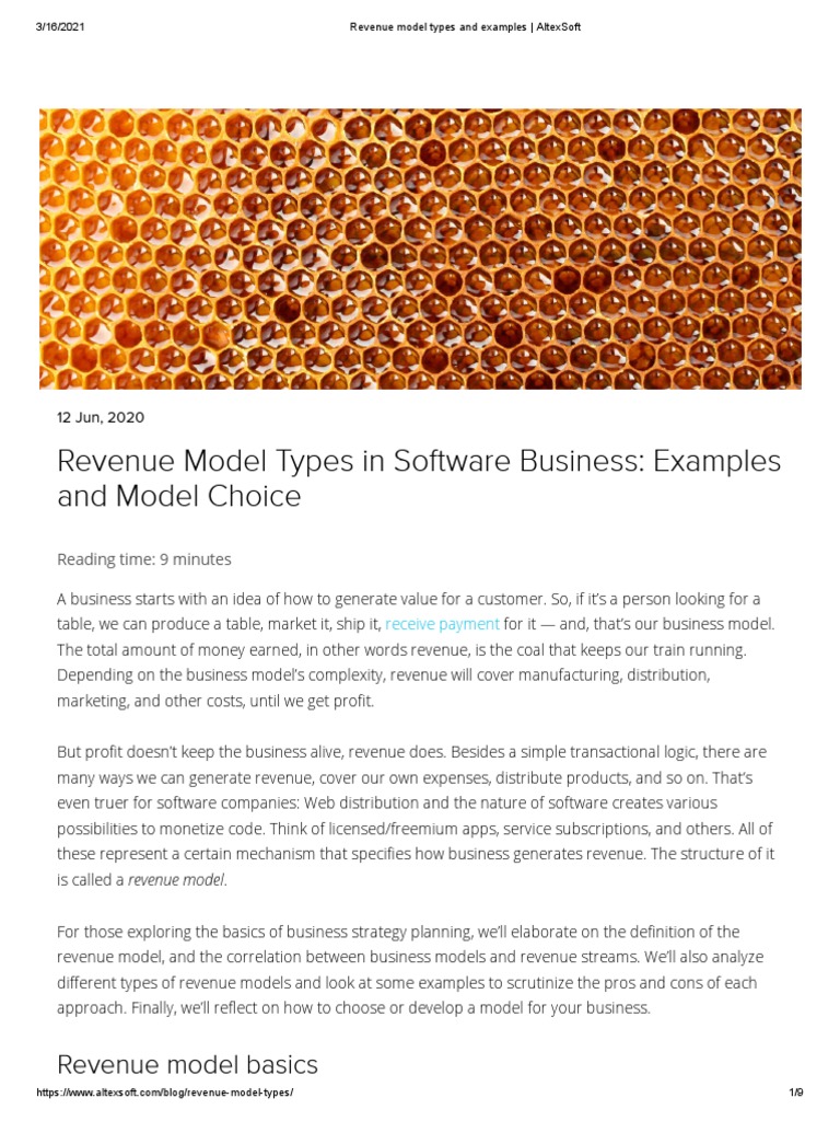 Software Revenue Models Explained | PDF | Cloud Computing | Pricing