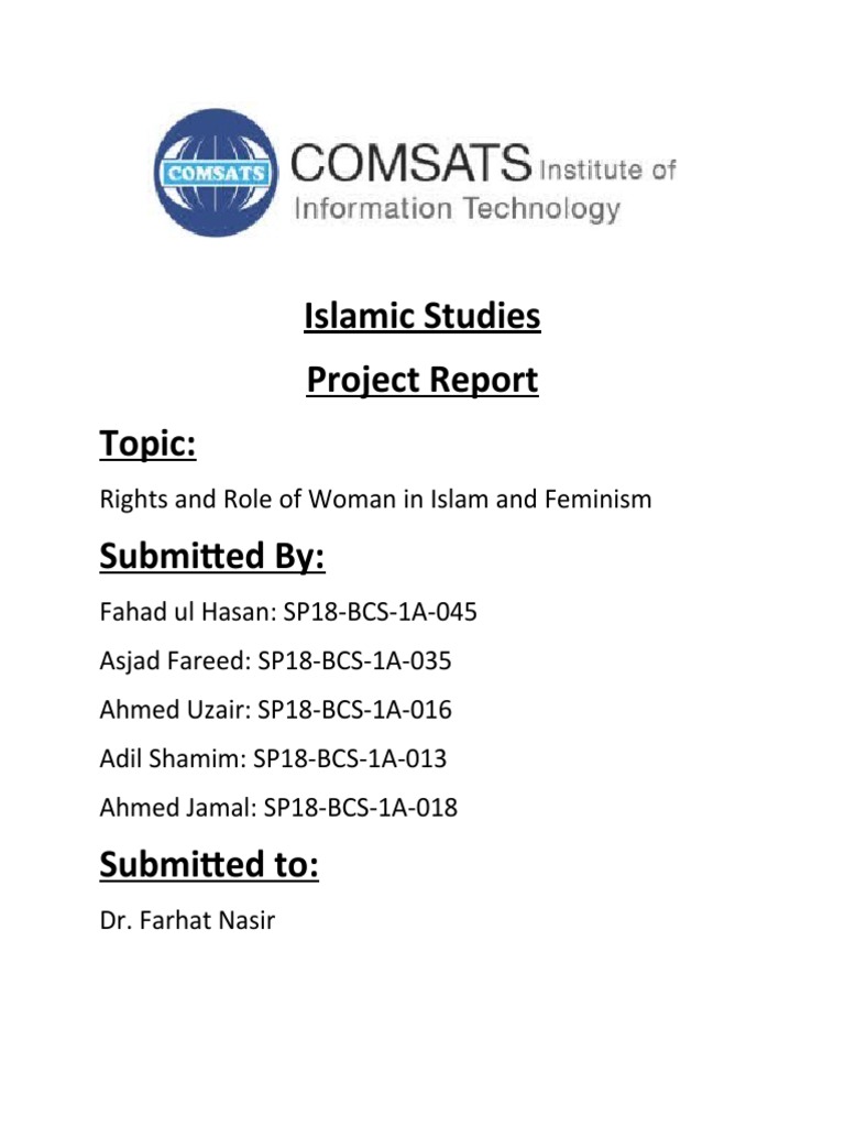 Islamic Studies Project BCS-1A | PDF | Feminism | Gender Studies