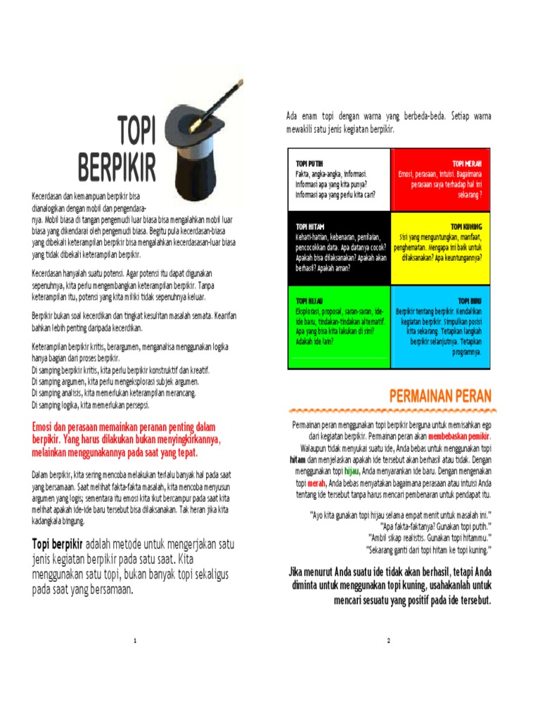 Topi Berpikir | PDF | Pengembangan Diri
