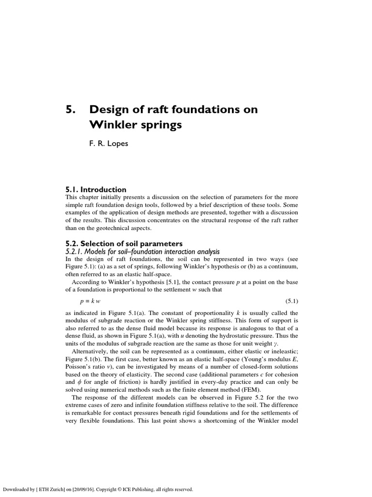 Design of Raft Foundations On Winkler Springs: F. R. Lopes | PDF ...