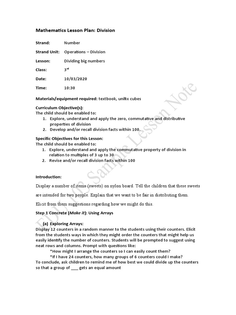 Maths Sixth Lesson Plan | PDF | Human Nature | Teaching Mathematics