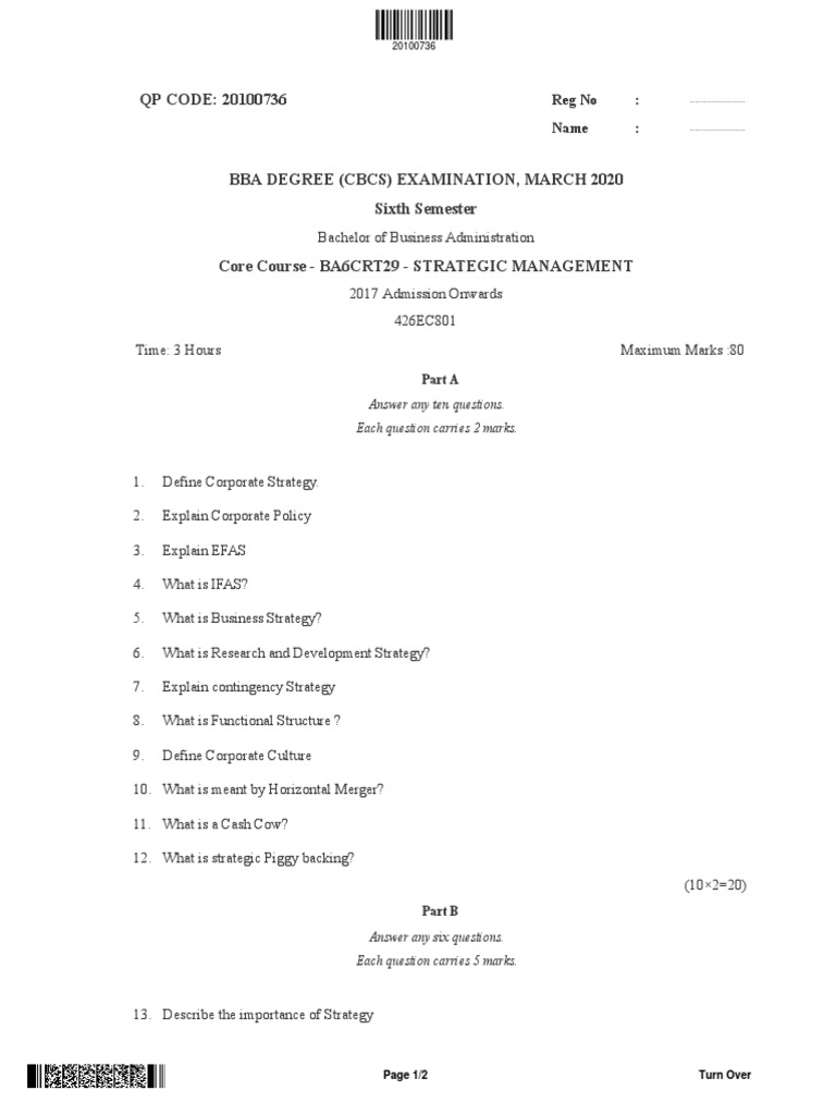 Strategic Management - March 2020 | PDF | Strategic Management | Planning