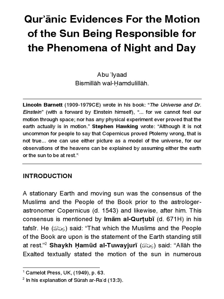 Quran Sun Motion Proofs 1 | PDF | Heliocentrism | Theory Of Relativity