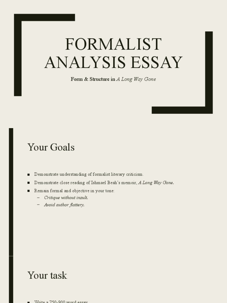 Formalist Analysis Essay: Form & Structure in A Long Way Gone | PDF ...