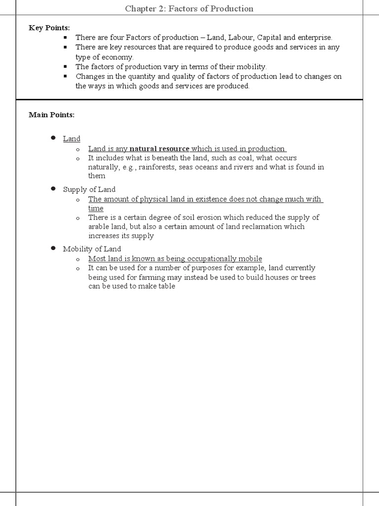 Chapter 2 Factors Of Production Pdf Labour Economics Factors Of