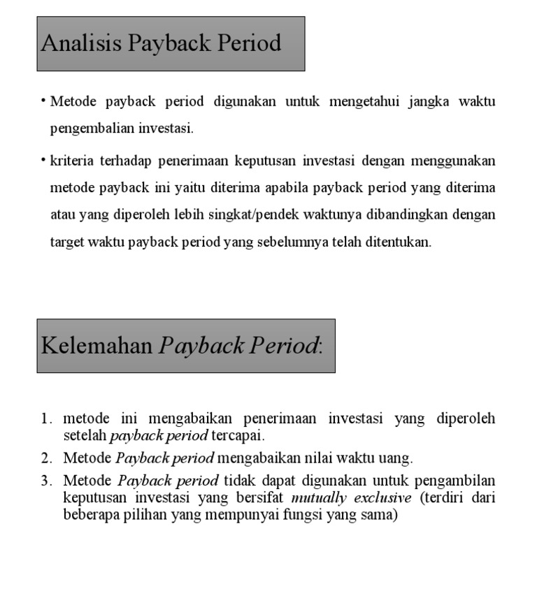 Payback Period | PDF