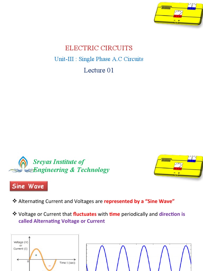 Electric Circuits: Unit-III: Single Phase A.C Circuits | PDF ...