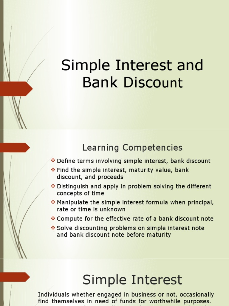 Simple Interest and Bank Disco | PDF | Discounting | Interest