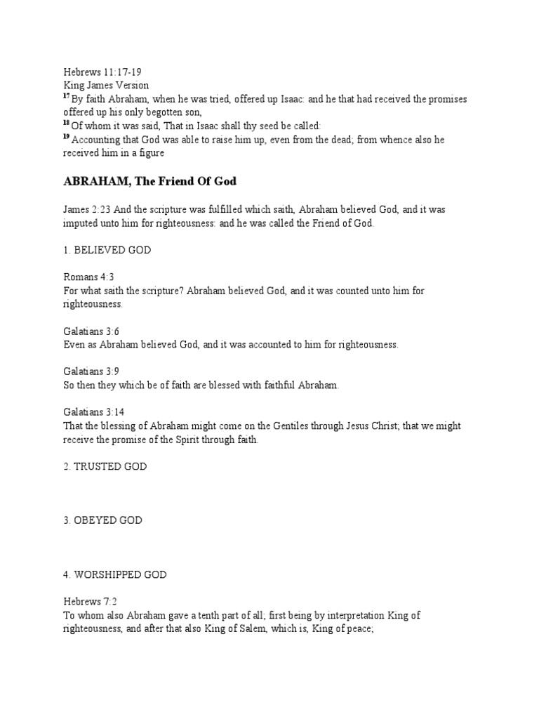 Abraham: God's Faithful Friend | PDF