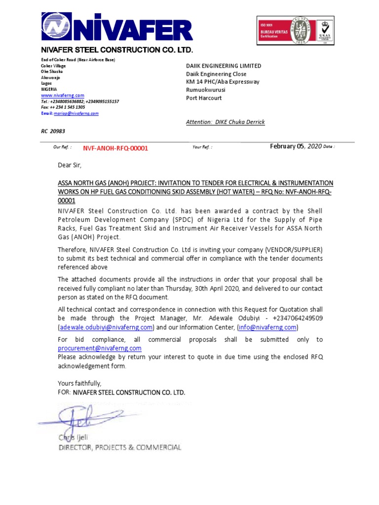 ANOH Project RFQ Invitation to Tender | PDF | Science | Engineering