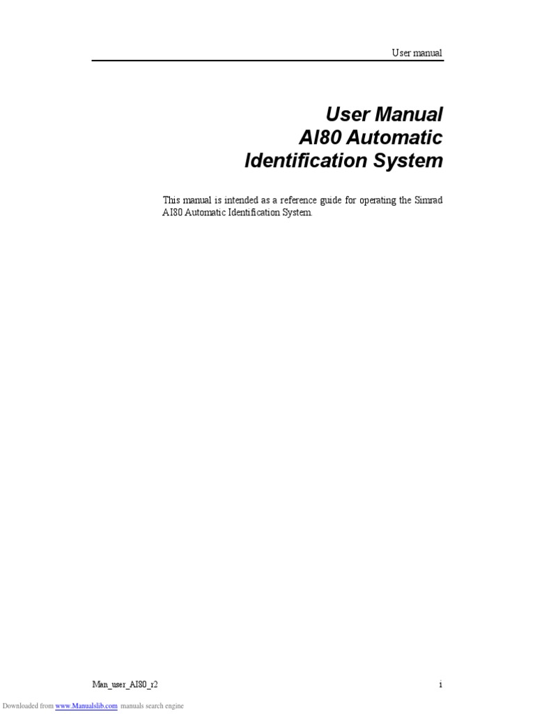 User Manual AI80 Automatic Identification System | PDF | Telecommunications | Telecommunications ...