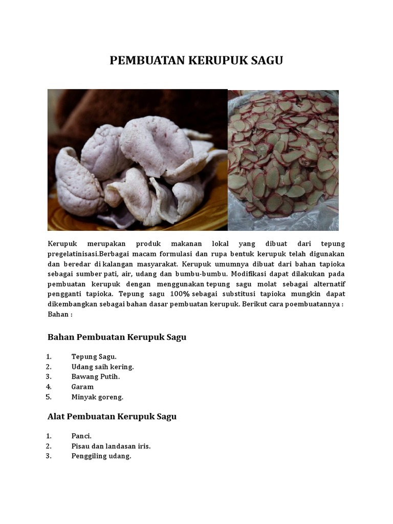 Pembuatan Kerupuk Sagu | PDF