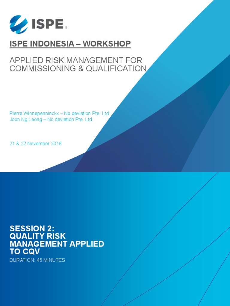 Day 1 Session 2 - QRM Applied To CQV | PDF | Risk Management ...