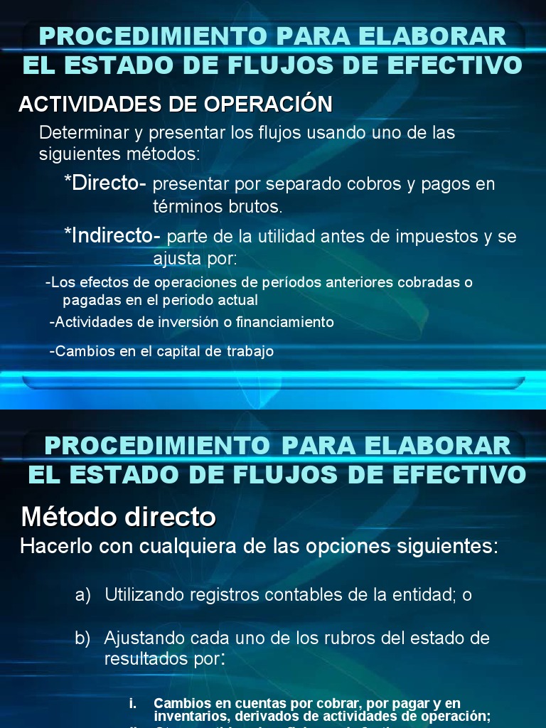 Procedimiento NIF B2 Flujos de Efectivo | PDF | Capital de trabajo ...