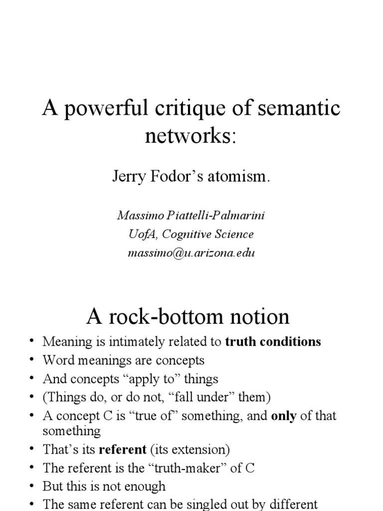 An Analysis of Jerry Fodor's Atomistic Theory of Concepts as Presented in 'A Powerful Critique ...