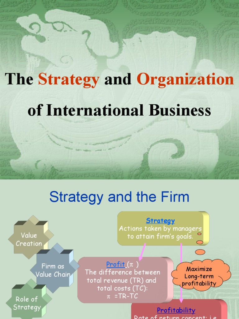 Strategy Organization: The and of International Business | PDF ...