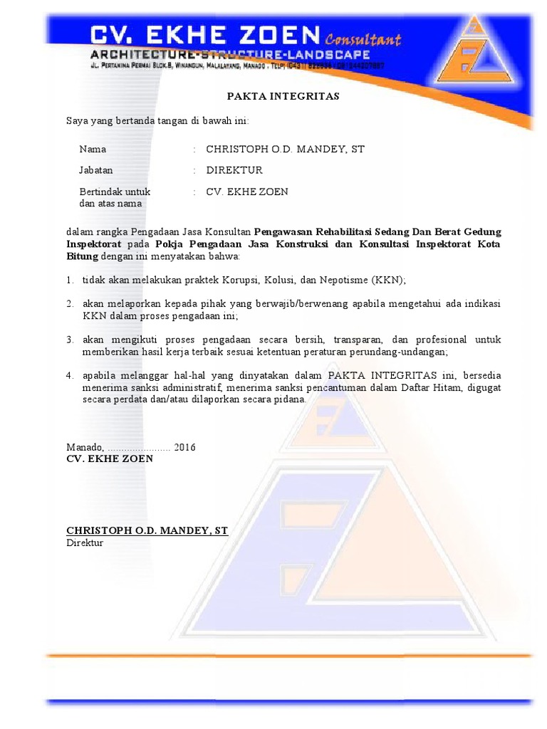PQ - Cv. Ekhe Zoen | PDF | Bisnis