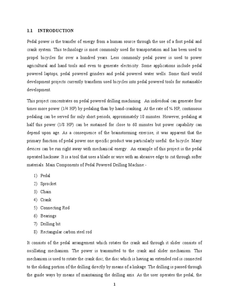 Pedal-Powered Drilling Machine Design | PDF | Machines | Drilling