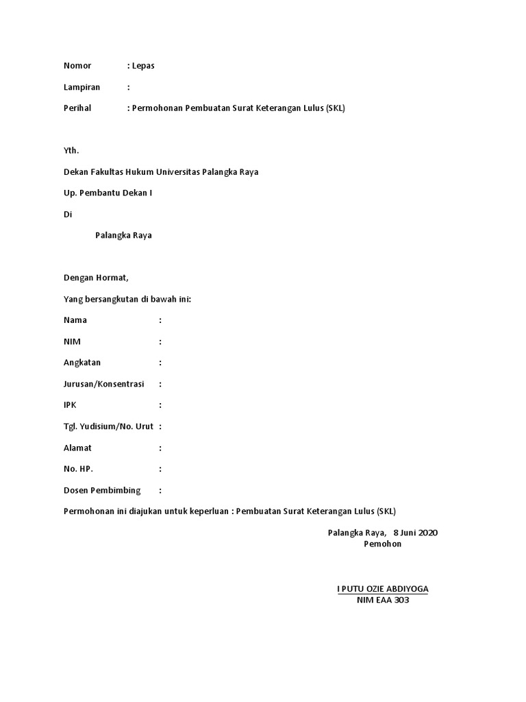 Permohonan Surat Kelulusan (SKL) | PDF