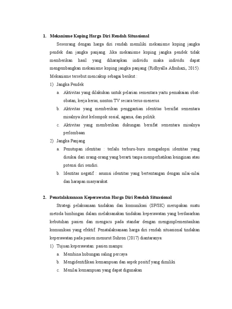 Mekanisme Koping & Penatalaksanaan HDR Situasional | PDF