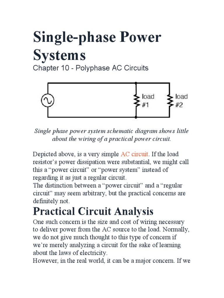 Single-Phase Power Systems: Practical Circuit Analysis | PDF ...