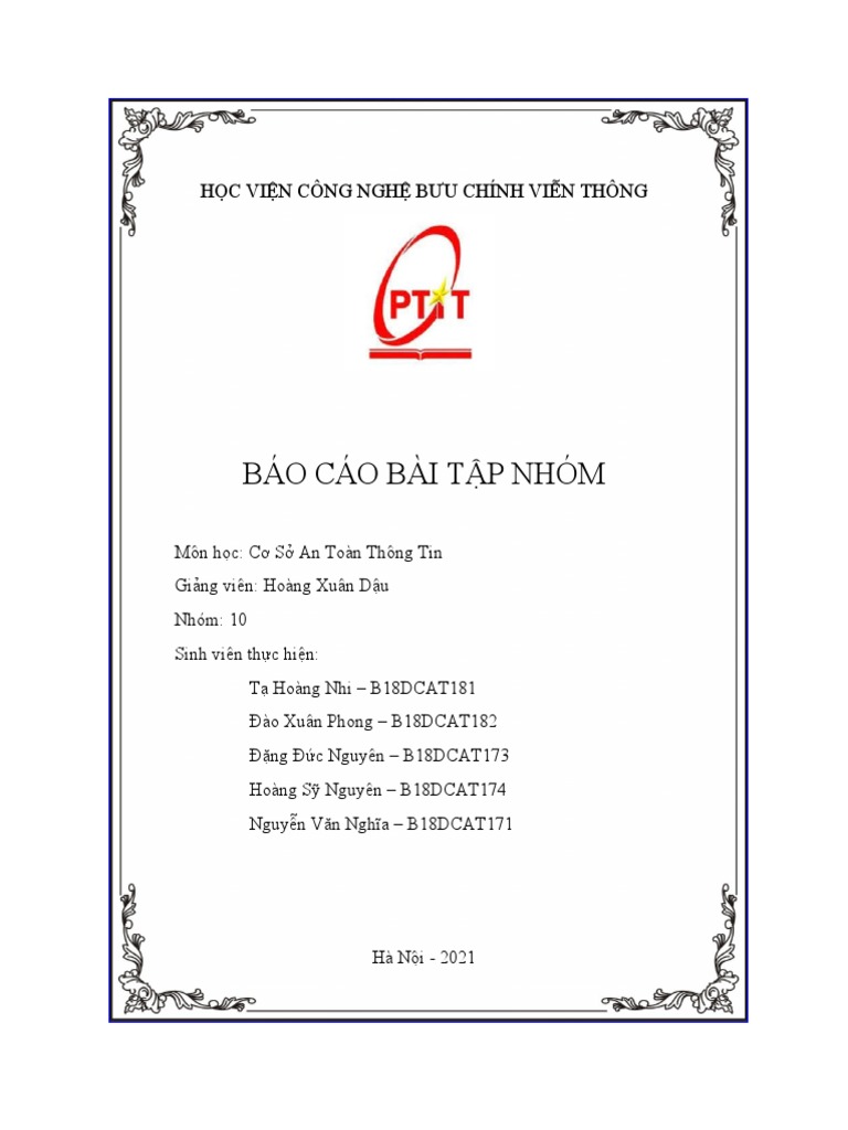 Báo Cáo BTL Nhóm 10 Môn CS Attt Ipsec | PDF