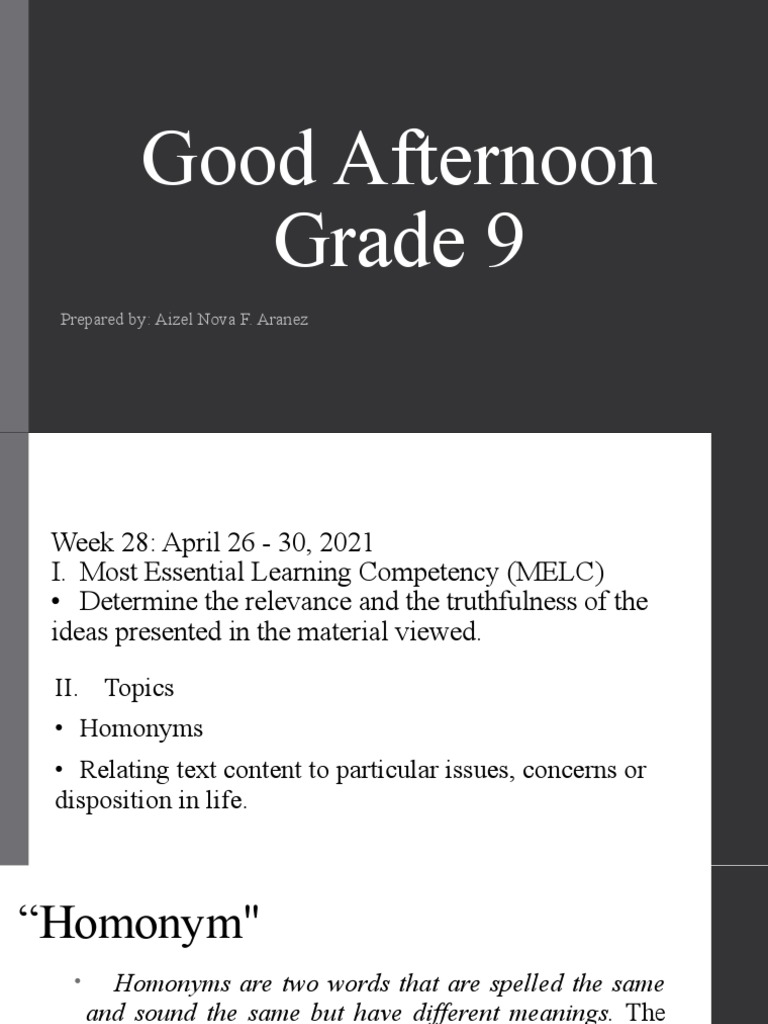 Good Morning Grade 9 | PDF | Characters In Romeo And Juliet | Romeo And ...