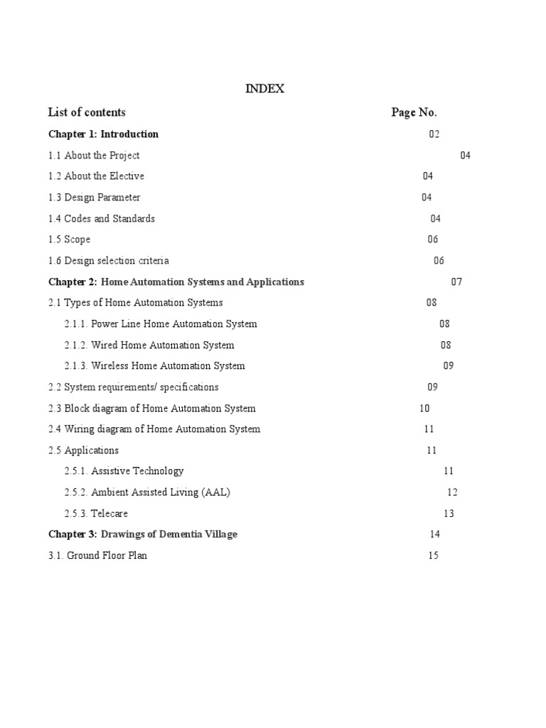 Index List of Contents Page No | Download Free PDF | Automation | Wireless