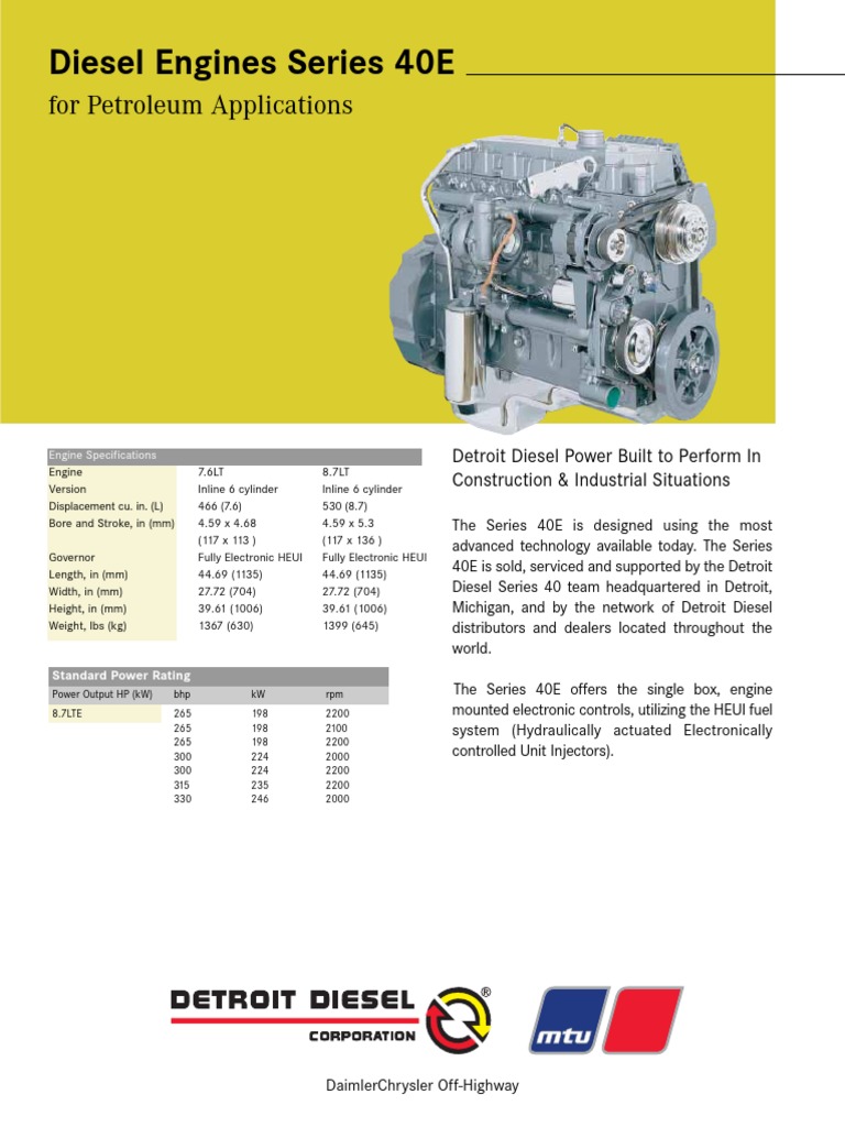 Diesel Engines Series 40E: For Petroleum Applications | PDF ...