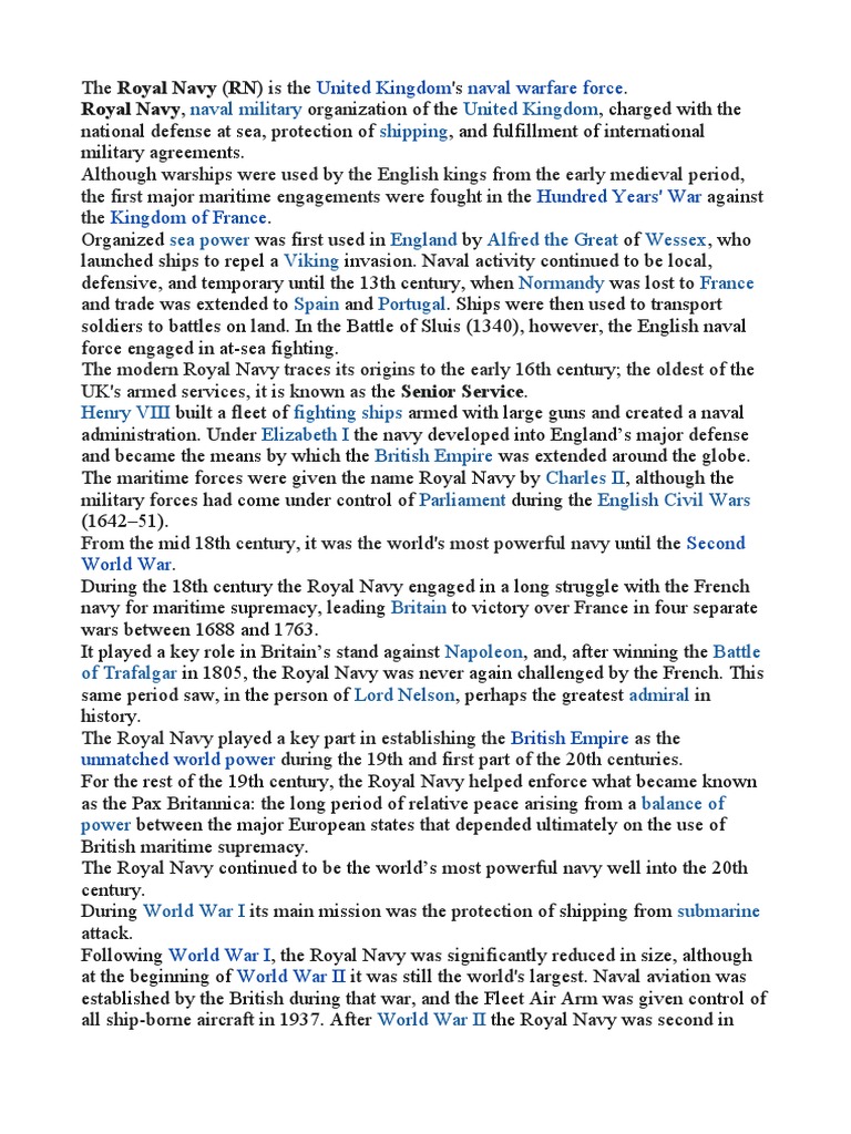 History of the Royal Navy's Evolution | PDF | Royal Navy | Navies