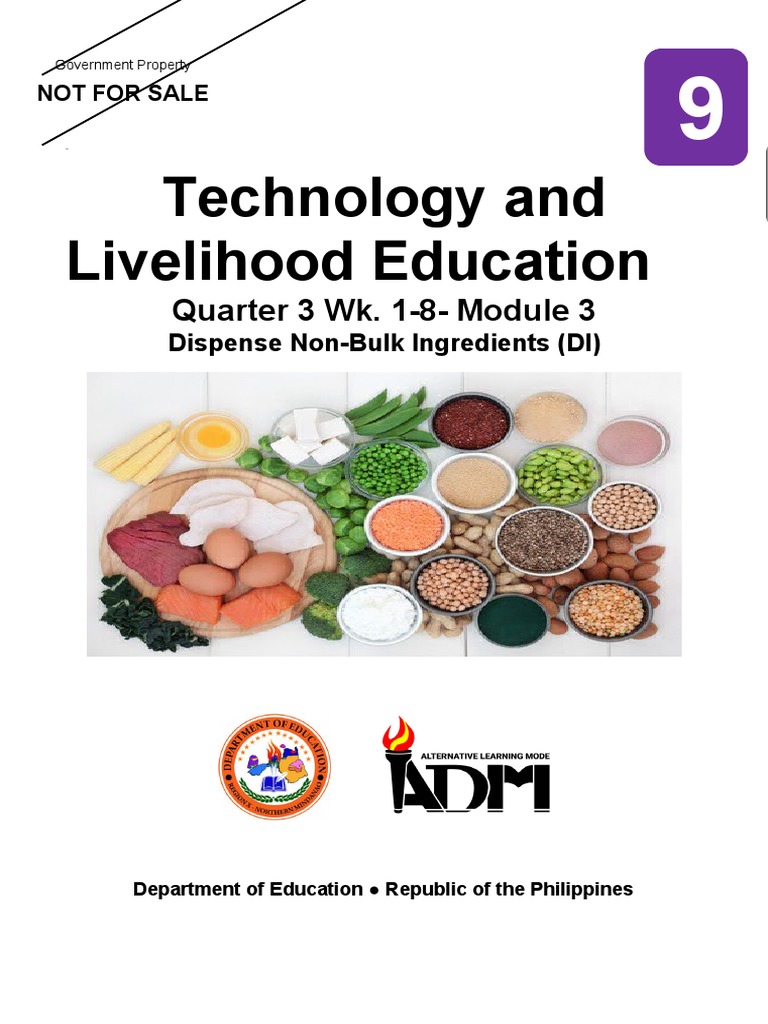 Technology and Livelihood Education: Quarter 3 Wk. 1-8-Module 3 ...