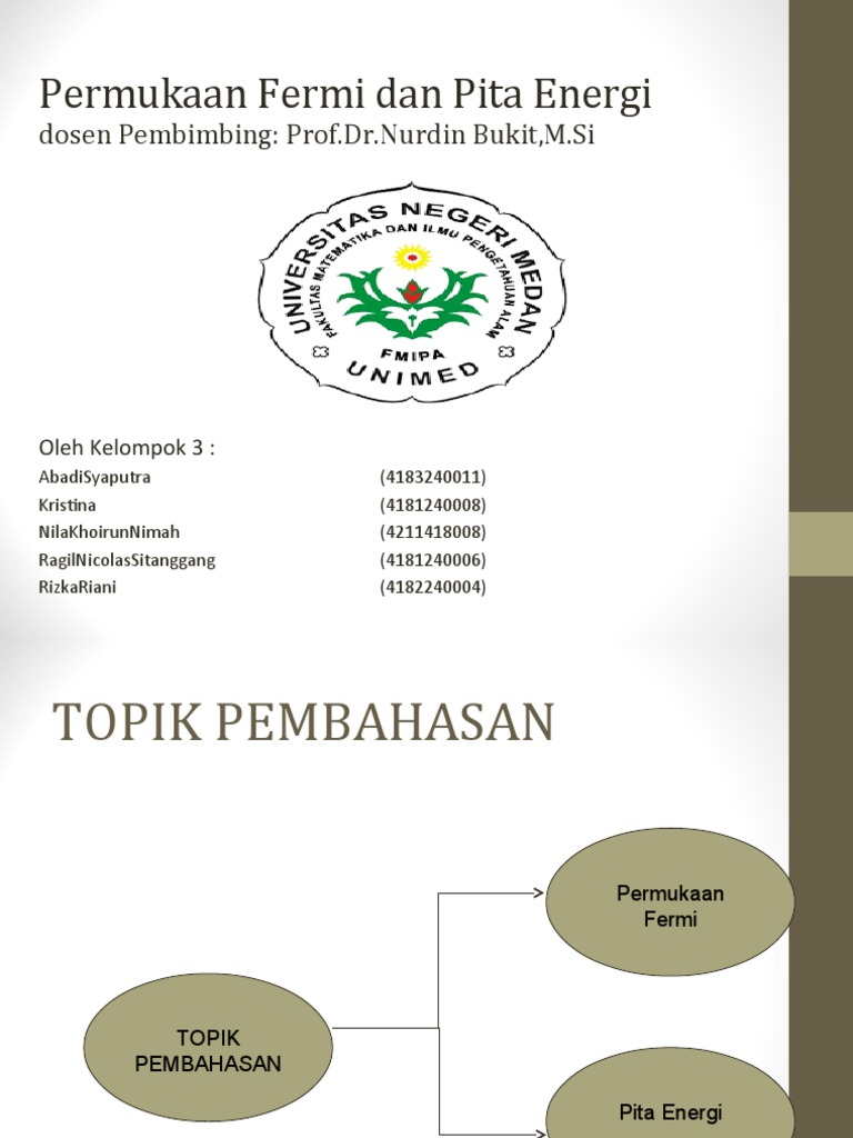 Kel 3 - Fisika Zat Padat - Permukaan Fermi Dan Pita Energi - PSF18 | PDF